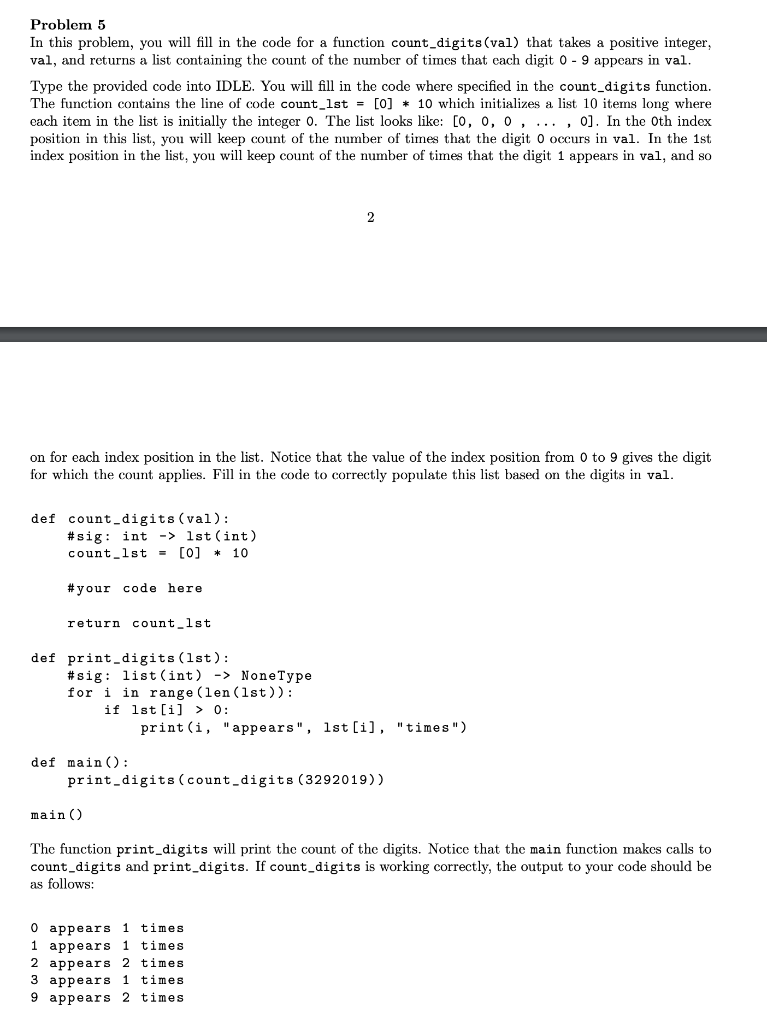 Solved Problem 5 In this problem, you will fill in the code | Chegg.com