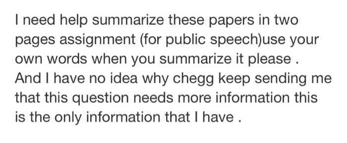 Solved I need help summarize these papers in two pages | Chegg.com