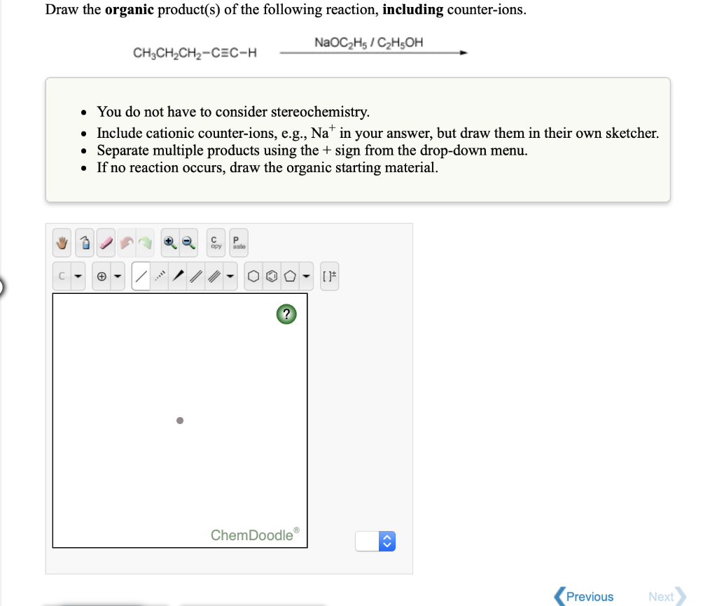 Solved Draw the organic product(s) of the following | Chegg.com