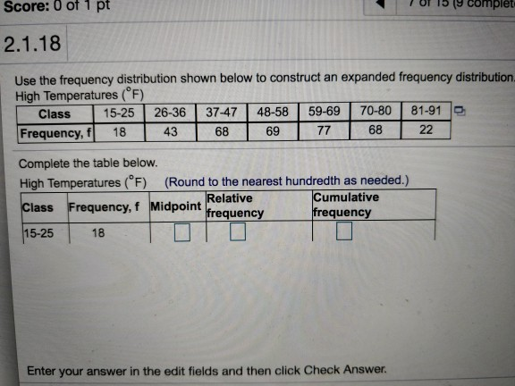 Solved Score: 0 of 1 pt от 15 ( complet 2.1.18 Use the | Chegg.com
