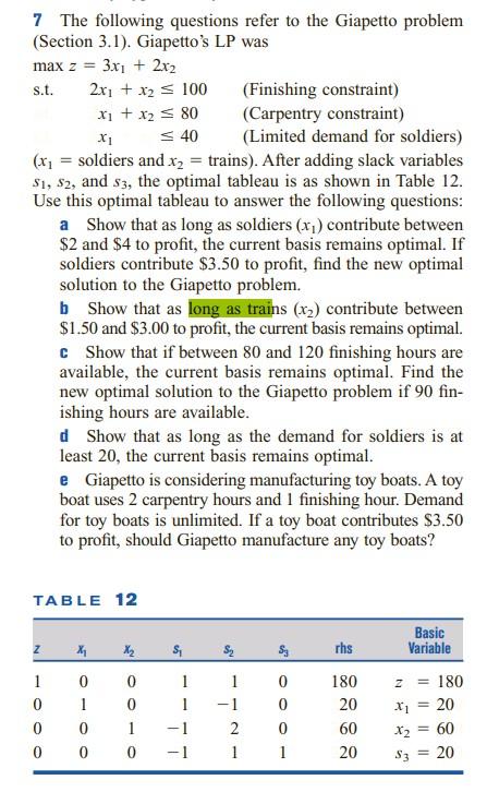 Solved Please solve the following using LINDO | Chegg.com