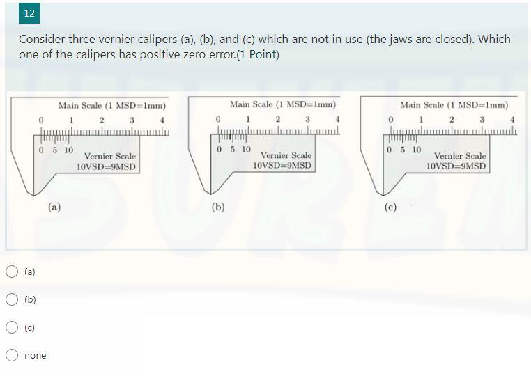 Solved Consider three vernier calipers (a), (b), and (c) | Chegg.com