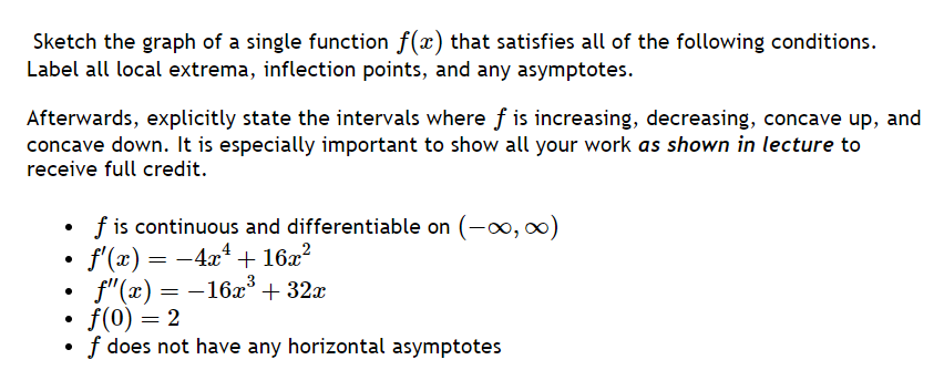 Solved Sketch the graph of a single function f(x) that | Chegg.com