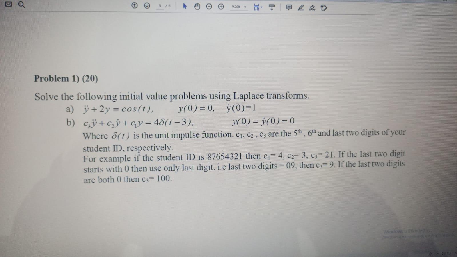Solved 376 mg o 200 Problem 1) (20) Solve the following | Chegg.com