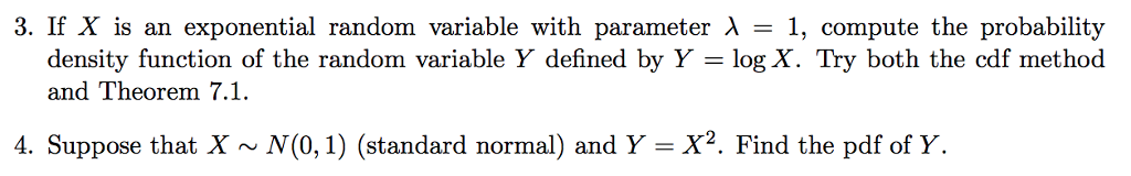 3. If X is an exponential random variable with | Chegg.com
