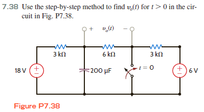 Solved 7.38 Use the step-by-step method to find υo(t) for t | Chegg.com