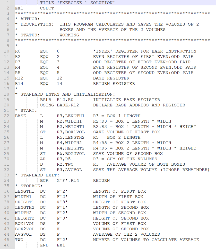Answer In Ibm System 370 Assembler Language 