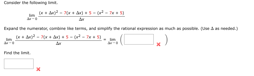Solved Consider the following limit. | Chegg.com
