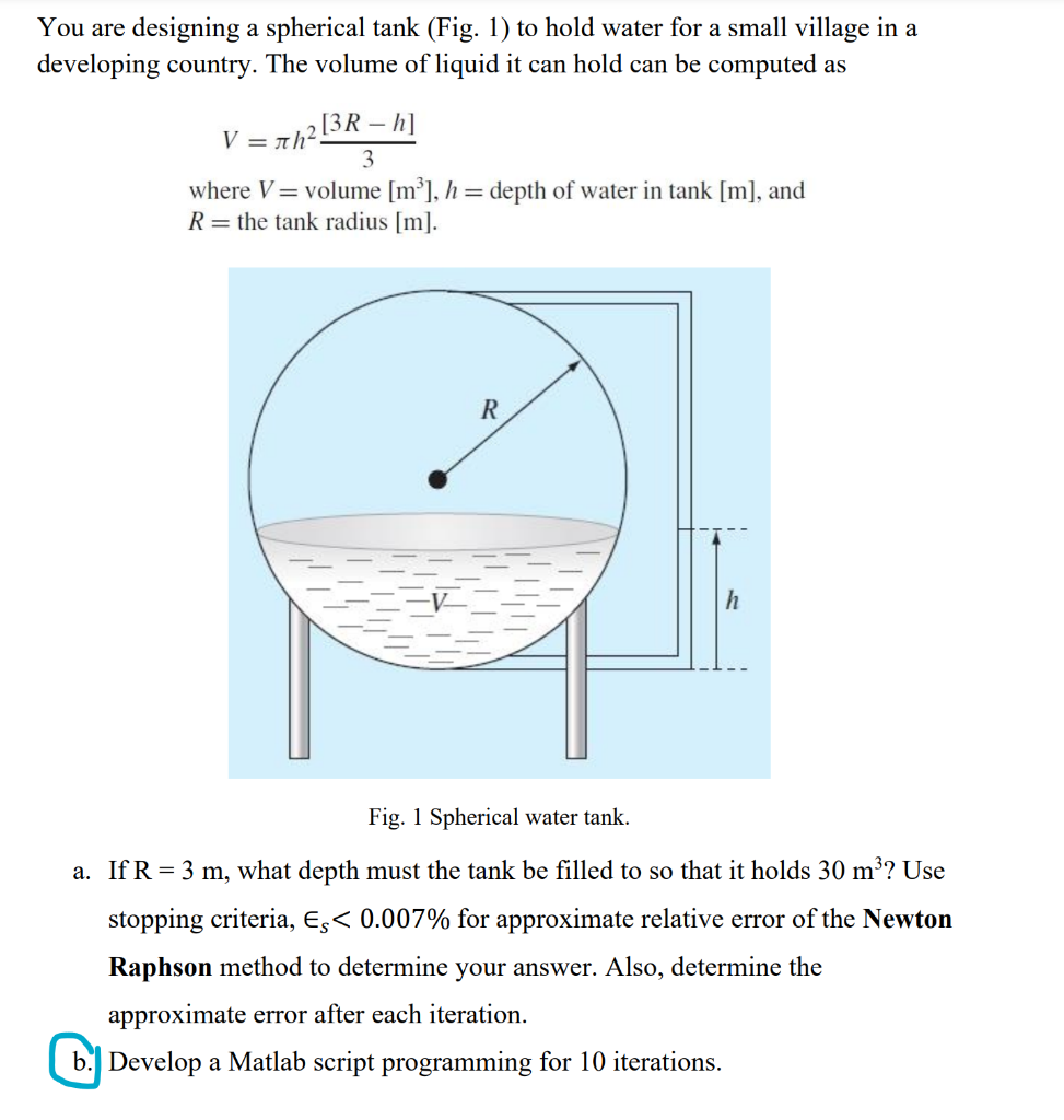 Solved You are designing a spherical tank (Fig. 1) to hold | Chegg.com