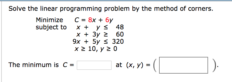 Solved Solve the linear programming problem by the method of | Chegg.com