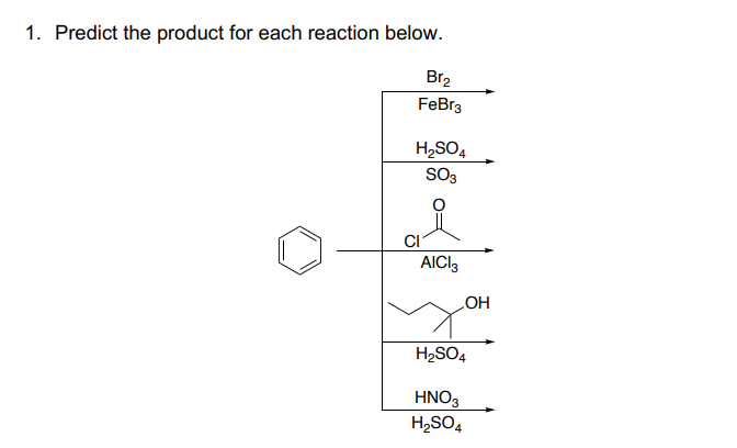 Solved 1. Predict the product for each reaction below. | Chegg.com