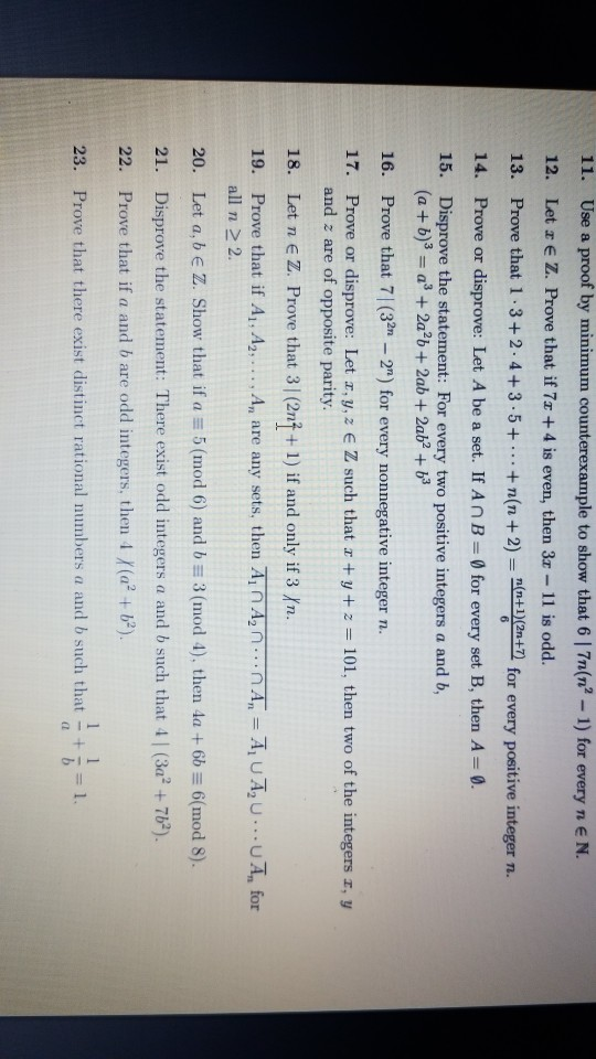 Solved 11. Use a proof by minimum counterexample to show | Chegg.com