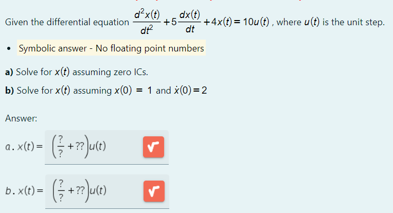 Solved Given the differential equation | Chegg.com