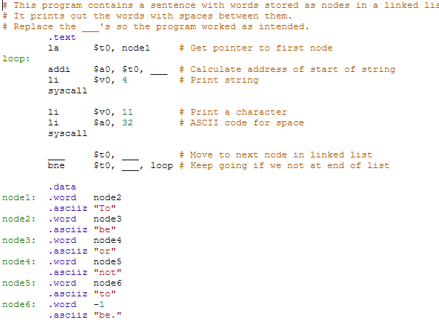 Solved This program contains a sentence with words stored as | Chegg.com