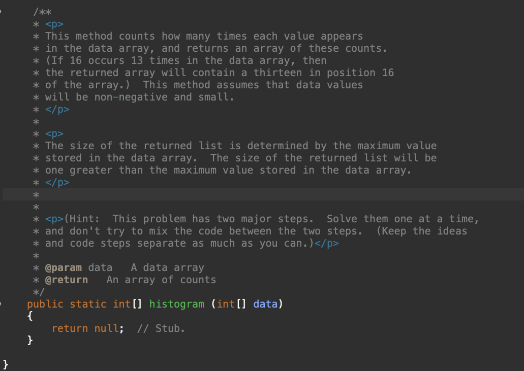 Solved /** * * This method counts how many times each | Chegg.com
