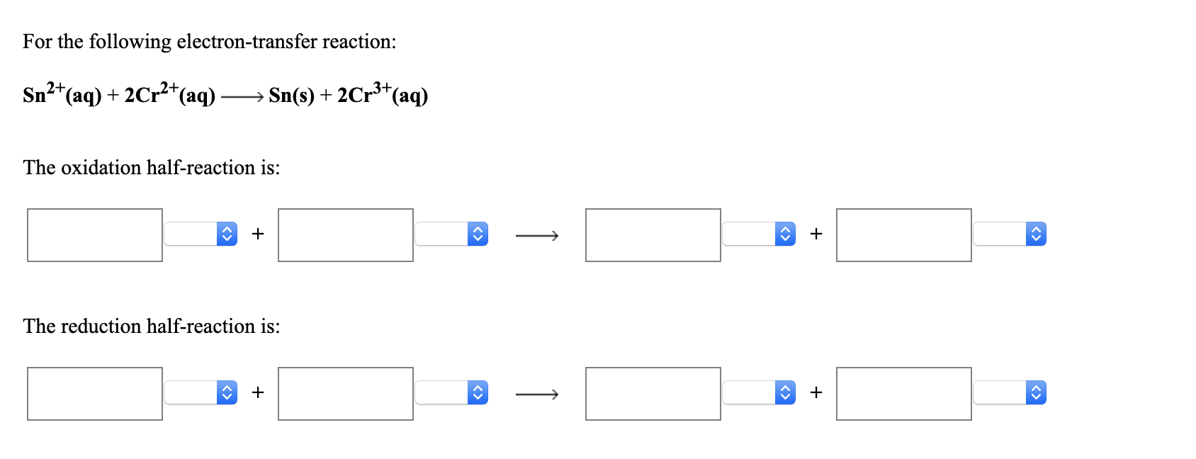 Solved For The Following Electron Transfer Reaction