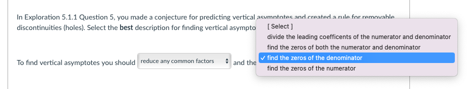 Solved 5. Use your conjecture to predict where the rational | Chegg.com