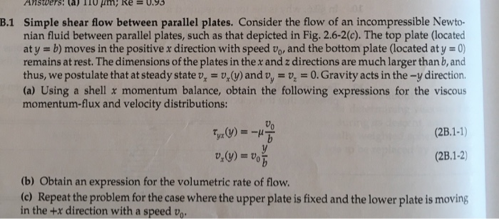 Solved Simple shear flow between parallel plates. Consider | Chegg.com