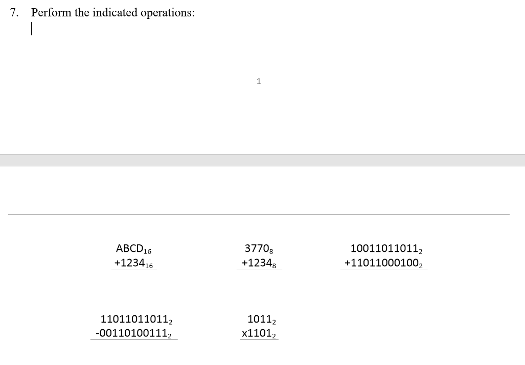 Solved 7 Perform The Indicated Operations