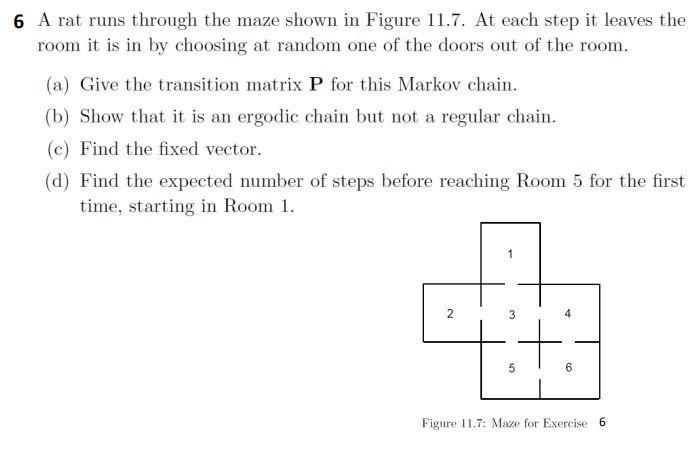 Solved 6 A rat runs through the maze shown in Figure 11.7. | Chegg.com