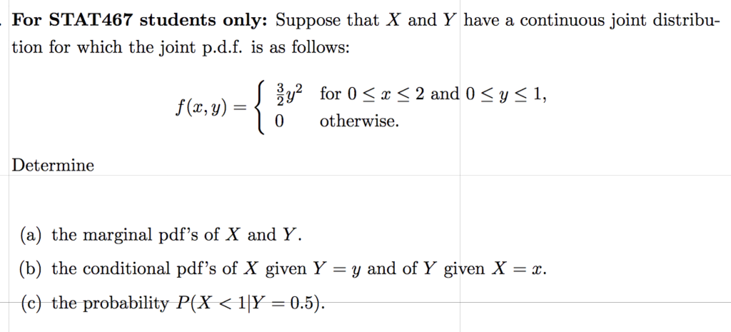 Solved Suppose that X and Y have a continuous joint | Chegg.com