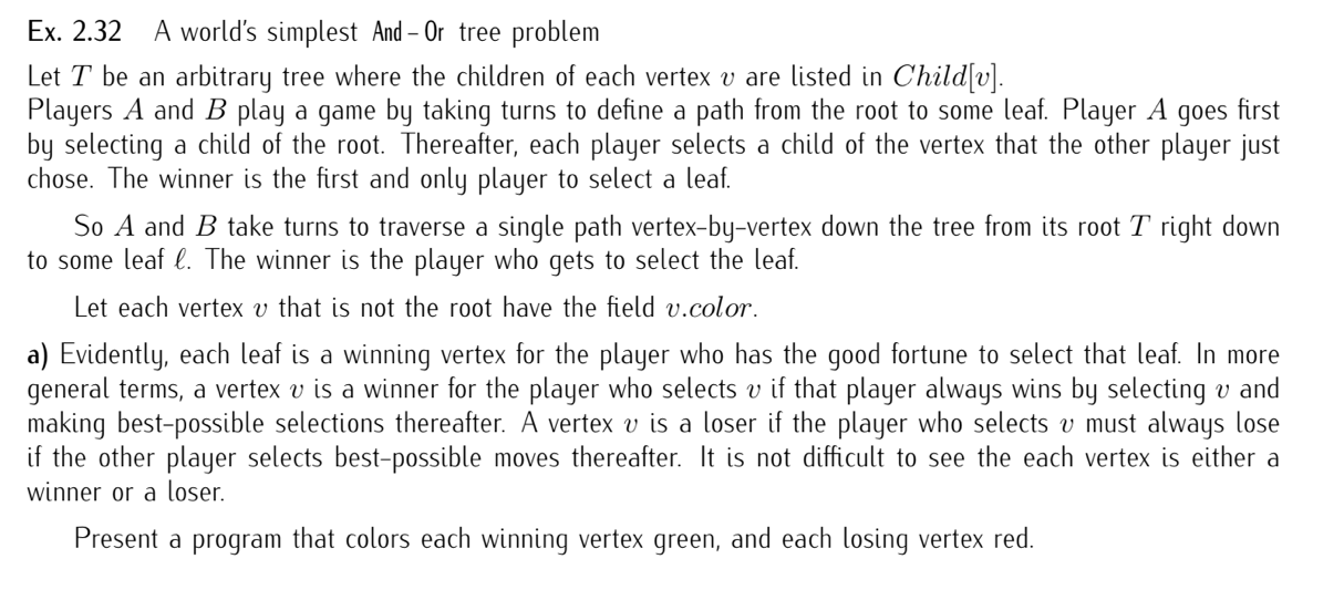 Solved Ex. 2.32 A world's simplest And −0 r tree problem Let | Chegg.com