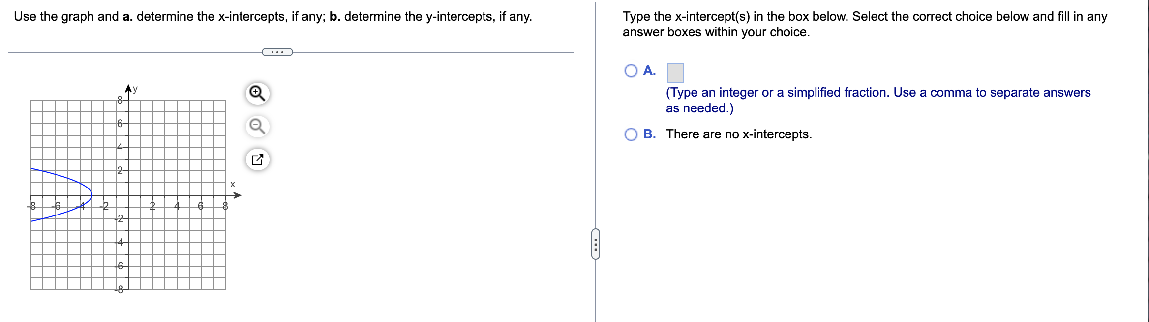 Solved Use the graph and a. ﻿determine the x-intercepts, if | Chegg.com
