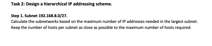 Solved Project in IP addressing and subnetworks Designing | Chegg.com