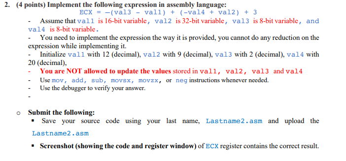 Solved 4 Points Implement The Following Expression In 