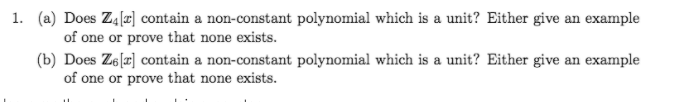 Solved 1. (a) Does 24 [2] contain a non-constant polynomial | Chegg.com