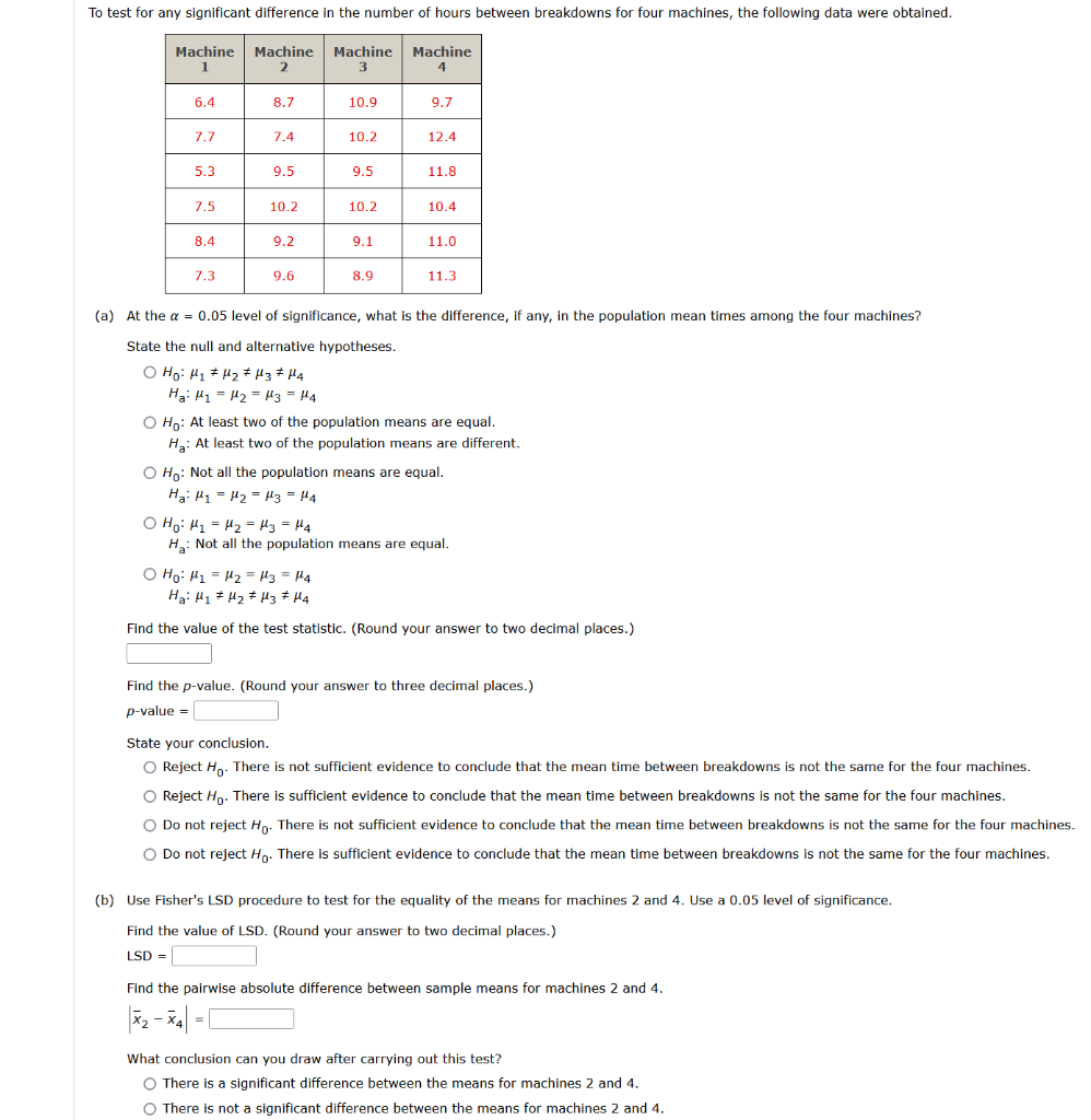Solved To test for any significant difference in the number | Chegg.com