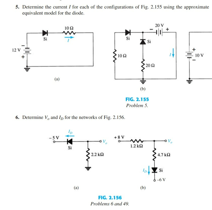 Solved 5. Determine the current I for each of the | Chegg.com Solved 5. Determine the current I for each of the | Chegg.com