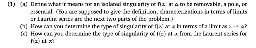 Solved (1) (a) ﻿Define what it means for an isolated | Chegg.com