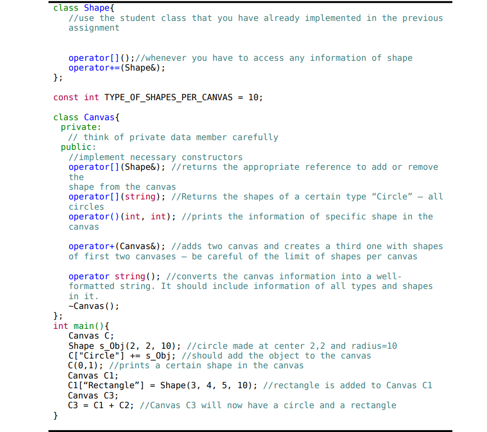 Q 5: Canvas Class - You will have to implement a | Chegg.com