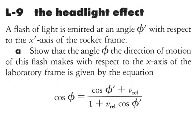L-9 the headlight effect A flash of light is emitted | Chegg.com