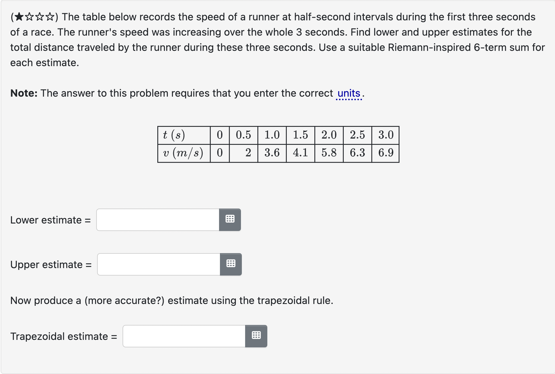 Solved (ℏt3hat(s)) ﻿The table below records the speed of a | Chegg.com