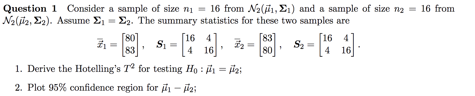 Solved = 16 from Question 1 Consider a sample of size ni 16 | Chegg.com