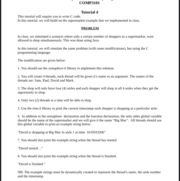 Solved COMP3101 Tutorial 4 This tutorial will require you to | Chegg.com