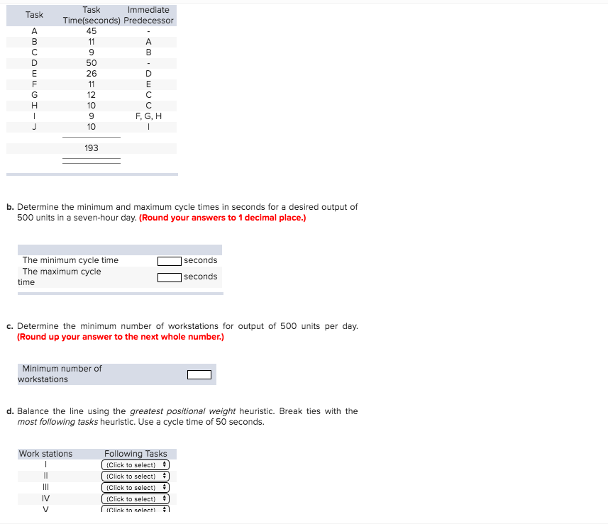 Solved Task Task Immediate Time(seconds) Predecessor | Chegg.com