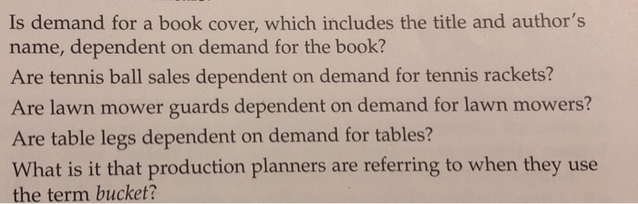 Solved Is demand for a book cover, which includes the title | Chegg.com