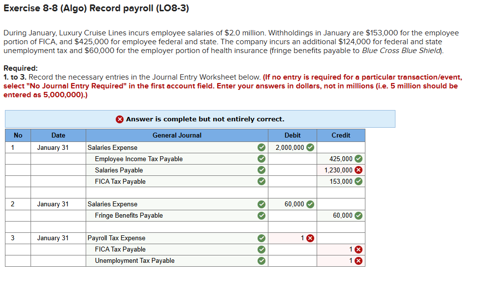 Solved Exercise 8-8 (Algo) ﻿Record payroll (LO8-3)During | Chegg.com