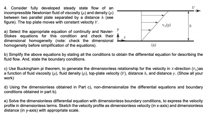 Solved 4. Consider fully developed steady state flow of an | Chegg.com