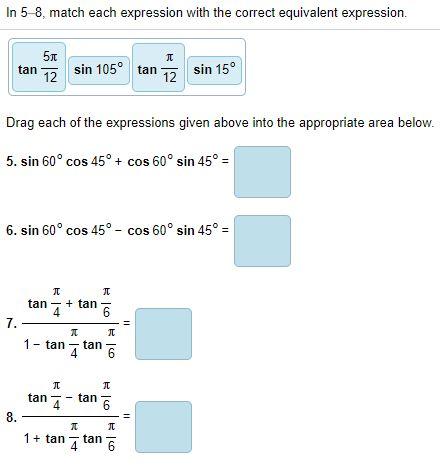 Solved In 5-8, match each expression with the correct | Chegg.com
