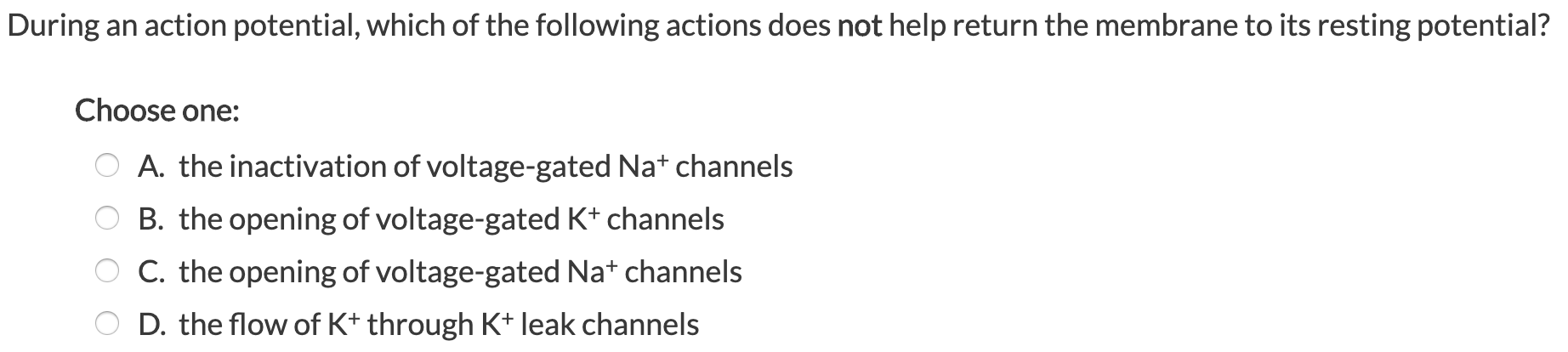 Solved During an action potential, which of the following | Chegg.com