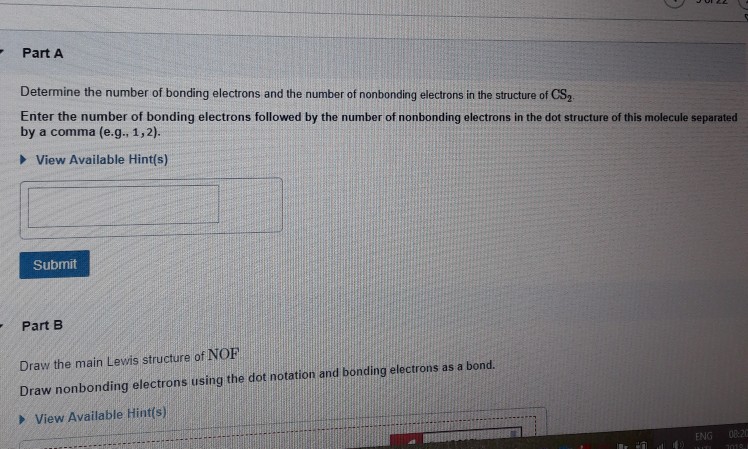 Solved Part A Determine the number of bonding electrons and | Chegg.com Solved Part A Determine the number of bonding electrons and | Chegg.com