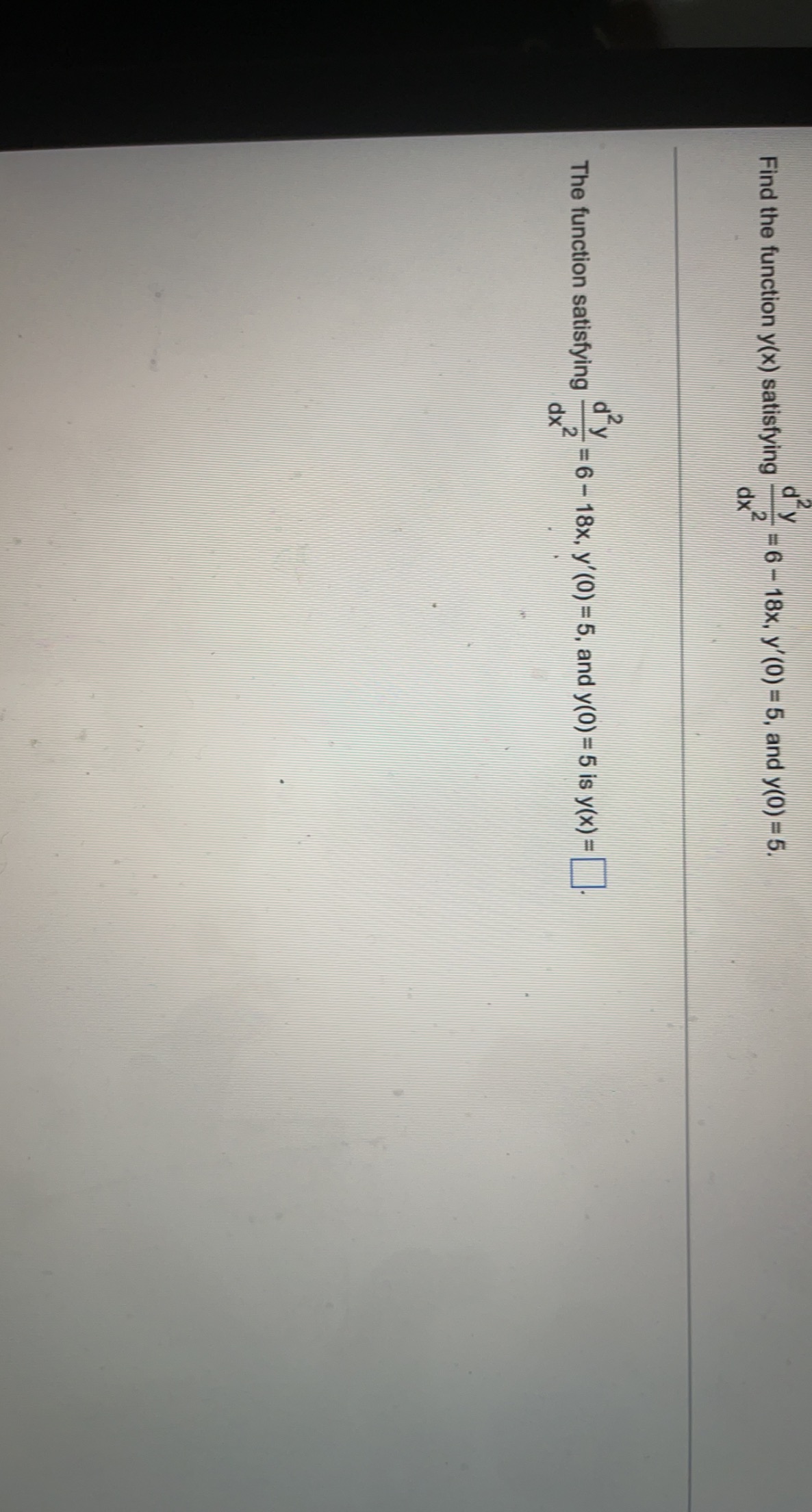 Solved Find the function y(x) satisfying | Chegg.com