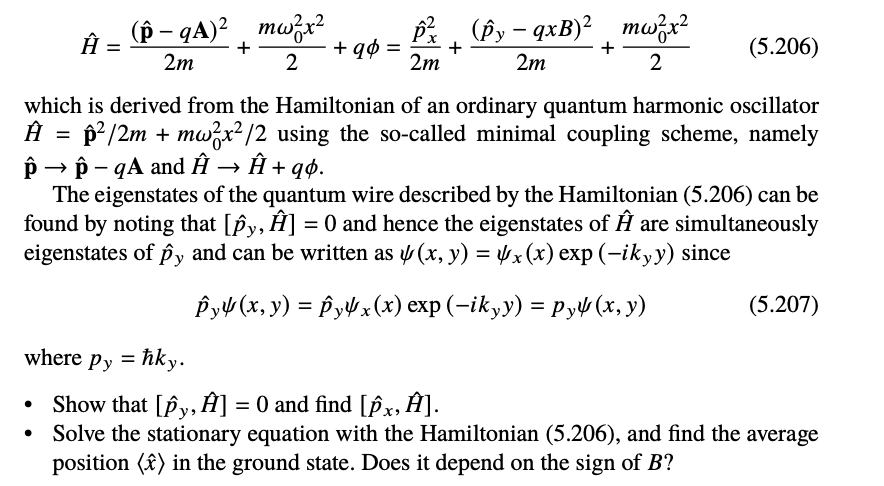 5.5.5 2D quantum harmonic oscillator in a magnetic | Chegg.com