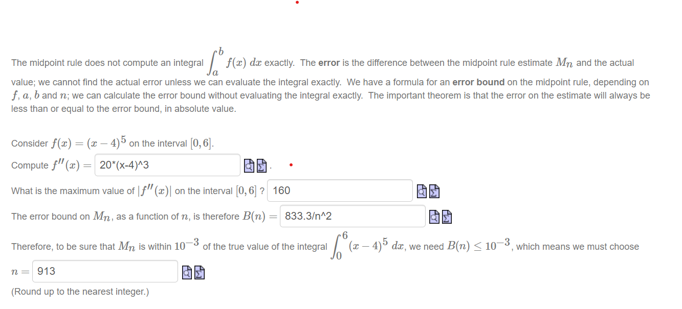 Solved The midpoint rule does not compute an integral | Chegg.com