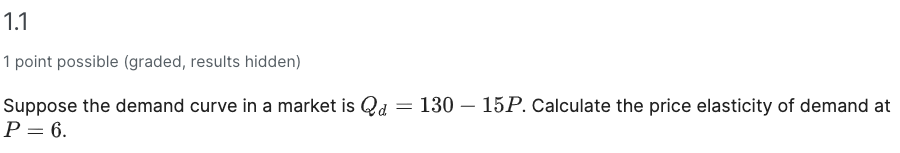 Solved 1.1 1 point possible (graded, results hidden) Suppose | Chegg.com
