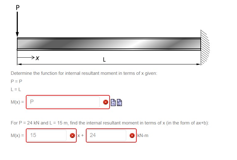 Solved Determine the function for internal resultant moment | Chegg.com